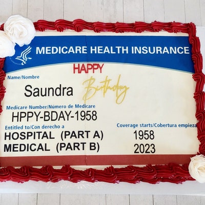 Medicare Card EDIBLE Image for Cakes and Cupcakes, Retirement Cake ...
