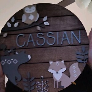 Woodland Nursery Name Sign, Shiplap Name Sign, Custom Baby Shower Gift ...