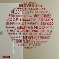 Welcome in Different Languages Wall Decal Hello Poster Office Sign ...