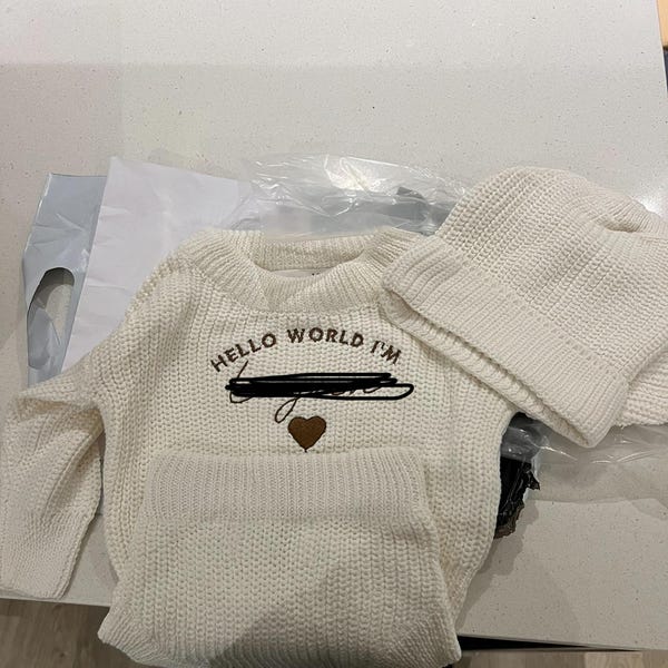 Personalised Hello World Baby Outfit Embroidered Newborn Baby Gifts ...