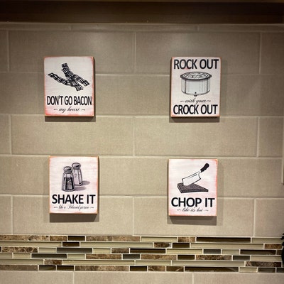 Kitchen Pun Wood Sign Set of 2 Baking Puns, Cooking Puns, Food Puns ...