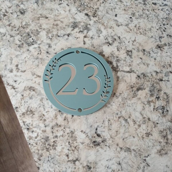 Modern Round Door Number Sign, House Number Plaque - Etsy