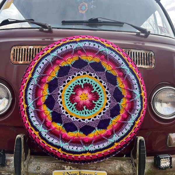 Radiating Jewel Crochet Spare Tire Tyre Cover - Etsy