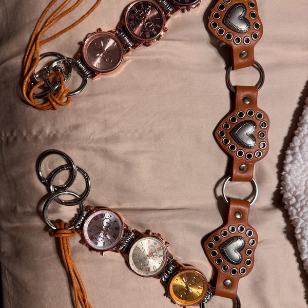 Punk Multicolor Watch Bag Strap, Trendy Clocks Metal Bag Chains, Y2K ...