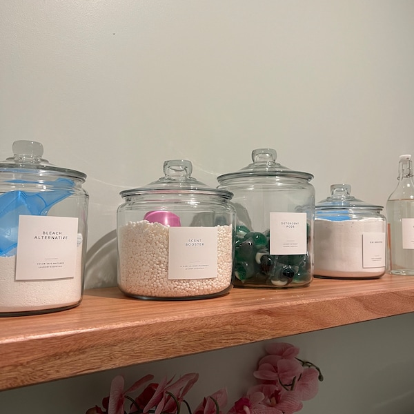 Clean-modern Laundry Room Essentials Labels • Water and Oil Resistant ...