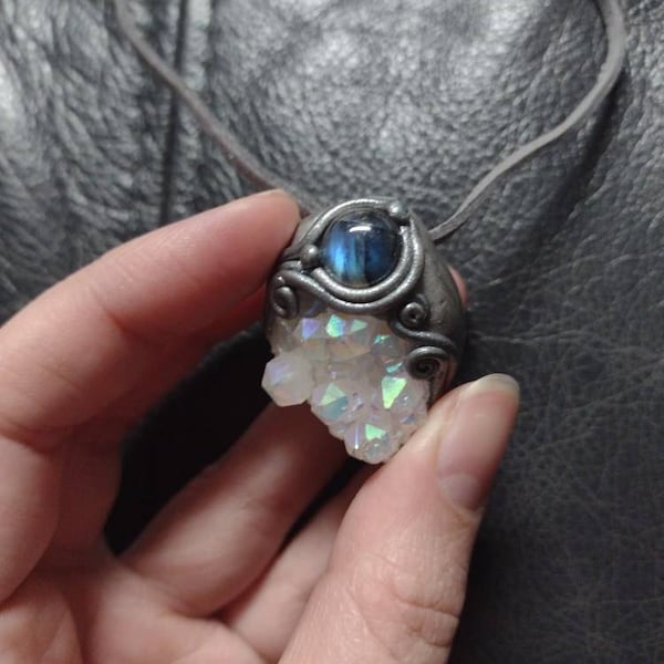 Pleiades Constellation Jewelry. Labradorite & Angel Aura Quartz ...