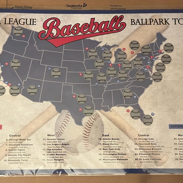 Pro Football Stadium Scratch off Map: Bucket List Poster (12x18 ...