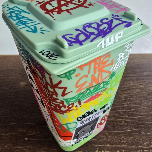 Graffiti Trash Can Pencil Holder - Etsy