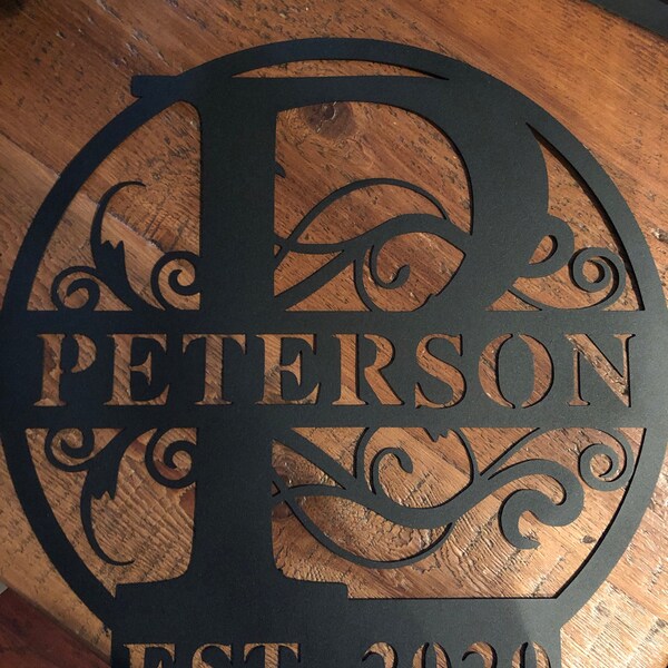 Personalized Last Name Metal Sign, Established Family Sign, Metal ...
