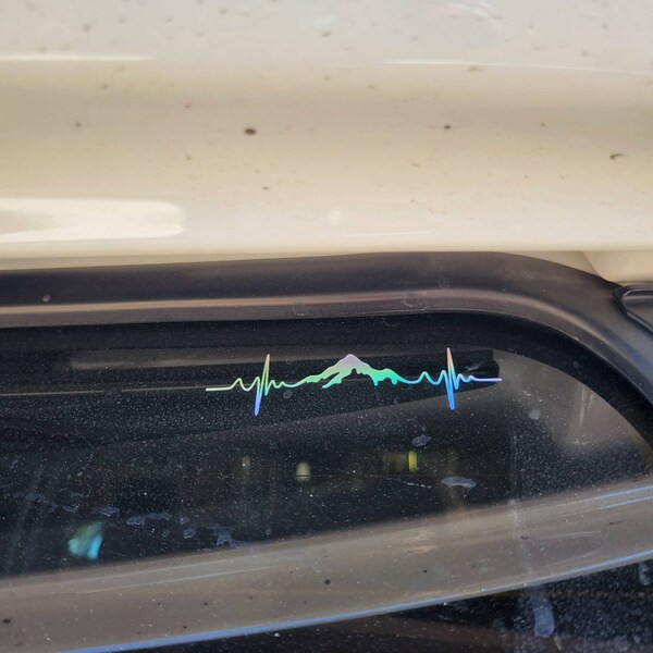 Mountain Pulse Vinyl Decal - Vinyl Sticker, Car Window Decal, Hiking ...