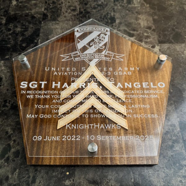Commemorative Acrylic Engraved Wood Plaque | Promotional Gift | Police ...