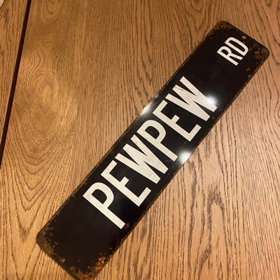 Custom Color Rusted Metal Street Sign Vintage-style With Weathered ...