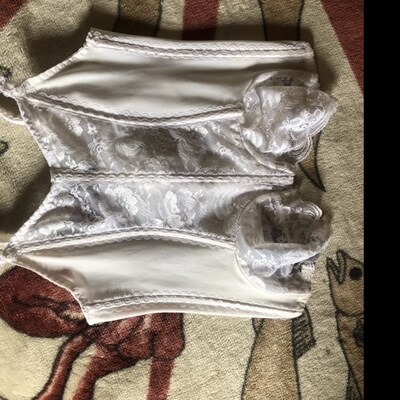 Vintage Bra, PIN UP Bra, Formfit, Bullet Long Line Bra, White Lace Bra ...