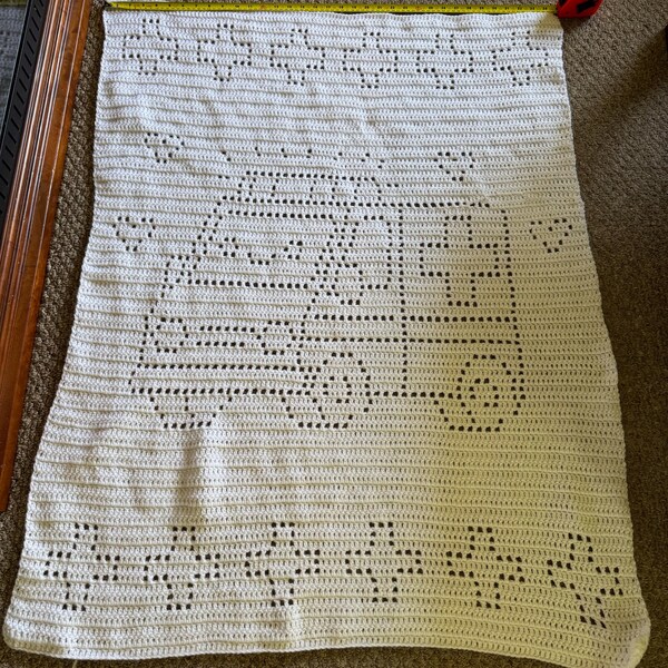 Dinosaur Filet Crochet Baby Blanket PDF Pattern - Etsy