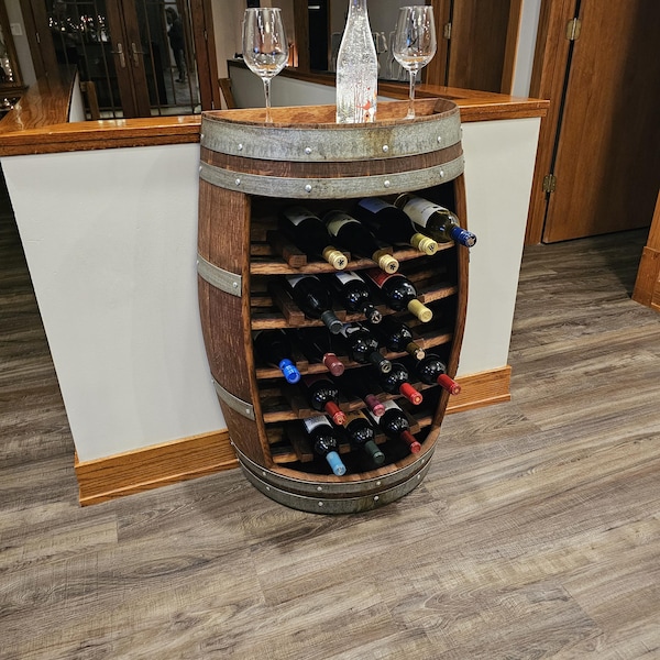 20 Gal. Oak Keg, Wine Barrel for Display, Side Table, End Table 26"h X ...