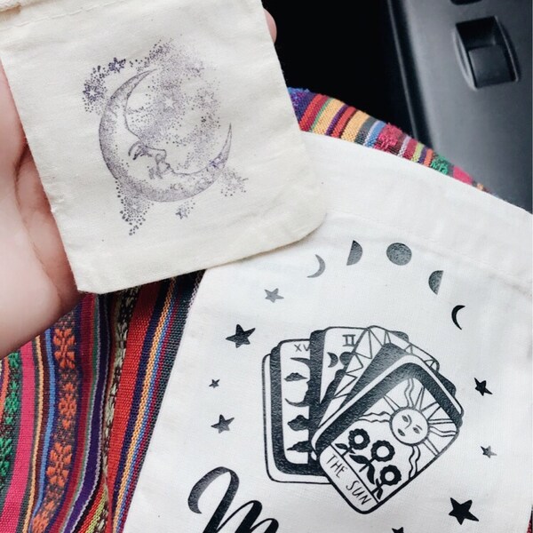 Herb Bag |tarot Bag| Oracle | Canvas| Crystals | Runes | Pendulum ...