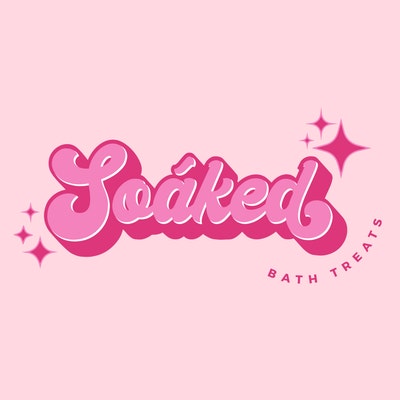 Pink Retro Logo, Pretty Beauty Logo Bundle, Funky Logo Branding Set ...