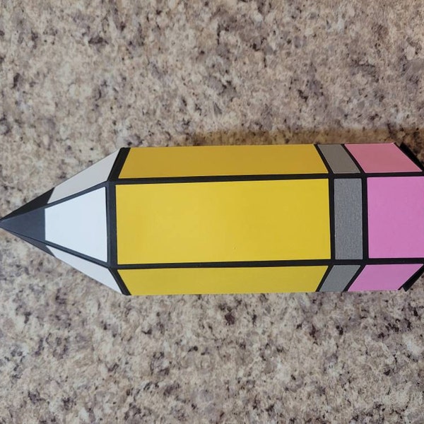 Pencil Hexagon Gift Box SVG Design - Etsy