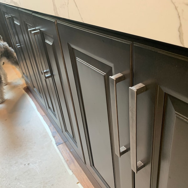 Hand Crafted Industrial Drawer Pulls Handles Knobs Loft Modern Cabinet ...