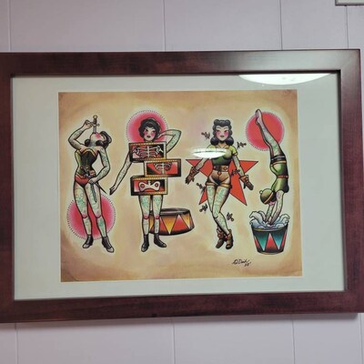 Nurse Flapper Traditional Tattoo Flash - Etsy