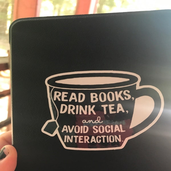 Antisocial Sticker Books and Tea Sticker | Bookish Stickers | Gifts for ...