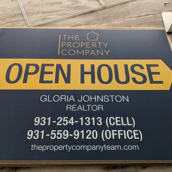 Real Estate Open House Yard Sign With FREE Shipping | Physical 24"x18 ...