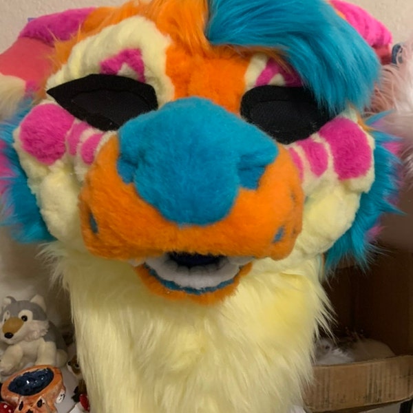 Red Clown Dino Cow Mini Partial Fursuit - Etsy