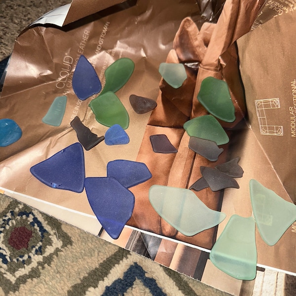 Large Sea Glass Beach Glass Ocean Tumbled Sea Glass Frosty Sea Glass ...