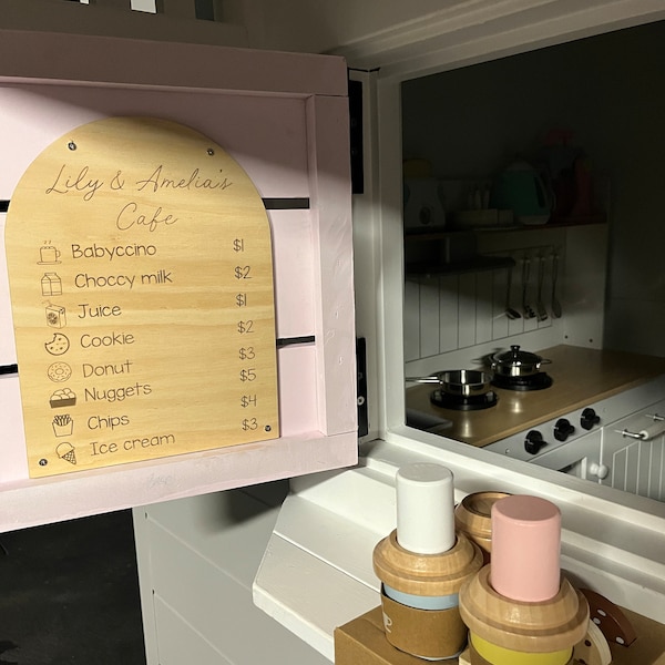 Kids Cafe Menu I Kids Kitchen Menu I Kitchen Play Menu Sign| Play Cafe ...