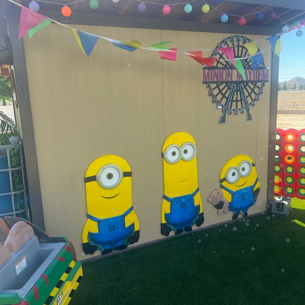 Life-size Hand-painted Minion: Kevin, Stuart, or Bob - Outdoor Decor - Etsy