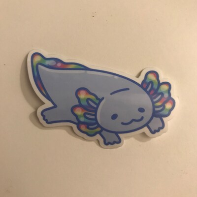 Rainbow Axolotl Sticker - Etsy