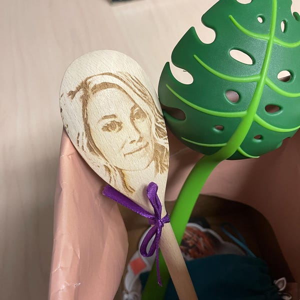 Personalised Face Engraved Wooden Spoon, Funny Custom Photo Gift ...