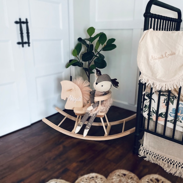 Personalized Wooden Rocking Horse: Handmade Classic Child Toy - Etsy