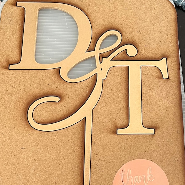 Elegant Cake Topper Personalized Letters / Initial Letter Topper ...