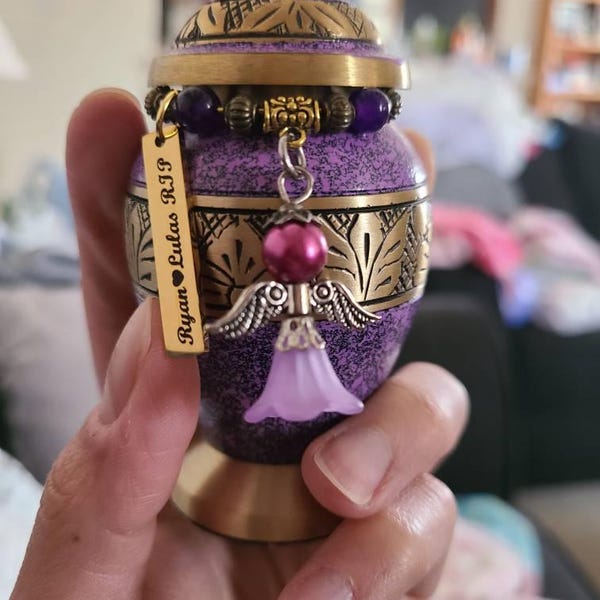 Violet Angel Mini Keepsake Urn - Love Charms® Option - Etsy