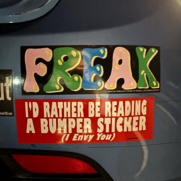 I'd Rather Be Reading a Bumper Sticker (I Envy You), Funny Bumper ...