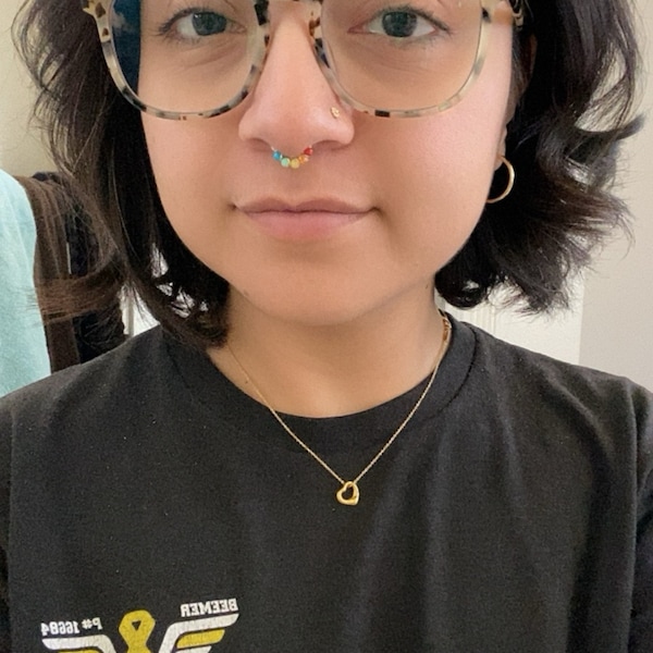 Gold Rainbow Clicker 1.2mm (16ga) Suitable for Septum, Daith, Rook, Conch, Helix, Cartilage 16g ...