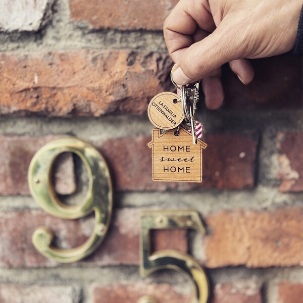 Personalized New Home Keychain, Home Sweet Home, Home Key Chain ...