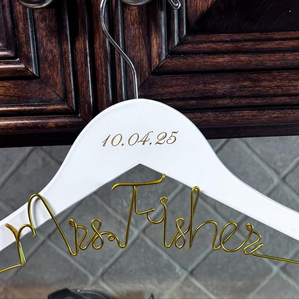 Bridal Hanger, Wedding Name Hanger, Personalized Hanger, Wedding Custom ...