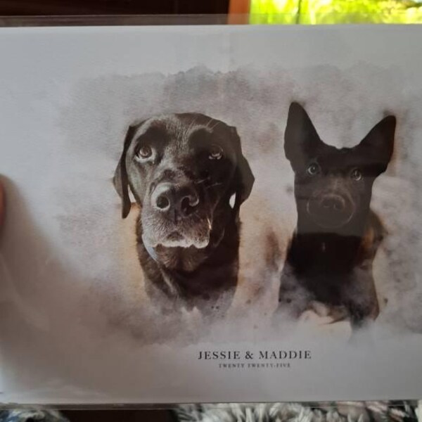 Pet Merged Photo Into One| Pet Portrait Collage| Two Pet| Pet Print ...