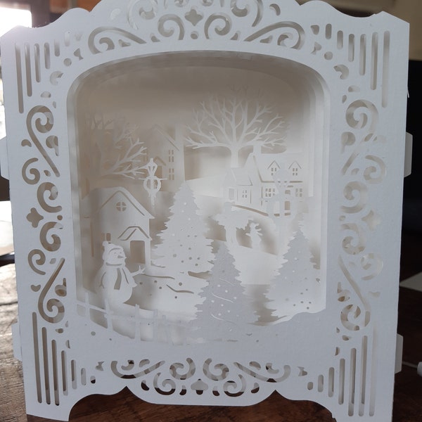 Merry Christmas With Cute Snowman Pop-up Card 3D - Paper Cutting ...