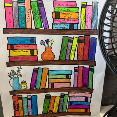 Bookshelf Reading Tracker Printable, Fantasy Theme Reading Planner ...