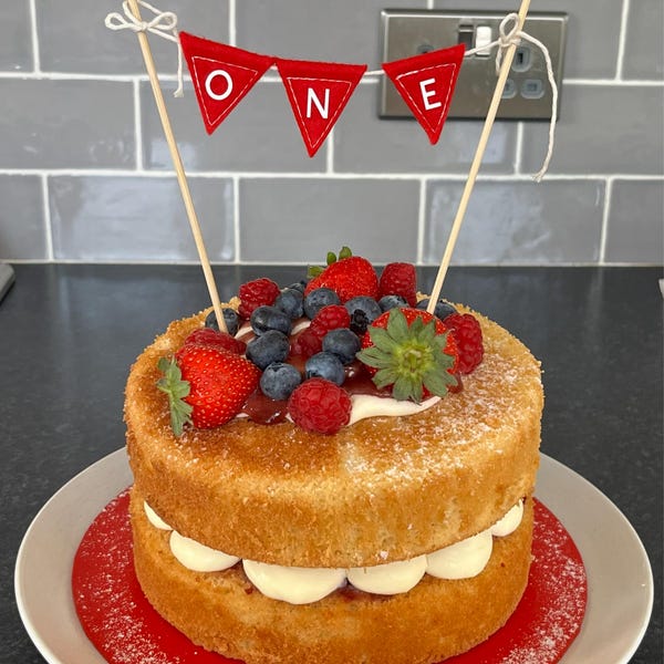 Bunting Cake Topper Felt Mini Bunting Personalised Birthday Cake Topper ...