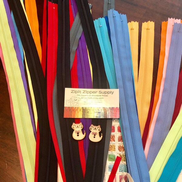 10pc 22 Inch 3mm YKK Coil Zippers - Mix and Match From 65 Colors - Etsy