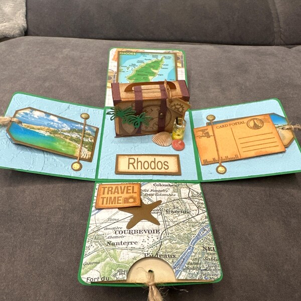 Male Birthday Cake Exploding Box Card Male Exploding Box Card Gray ...