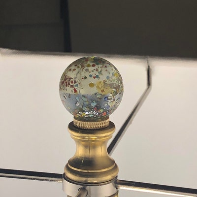 Lamp Finial-glass Orb Lamp Finials in 12 Colors-solid Brass Base W ...
