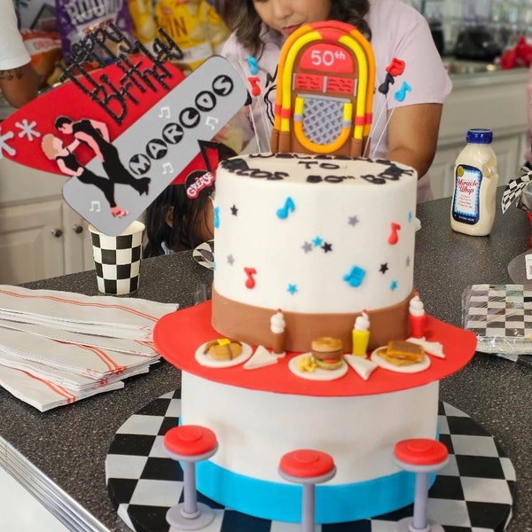Grease Birthday Cake Topper: Custom Party Decor - Etsy