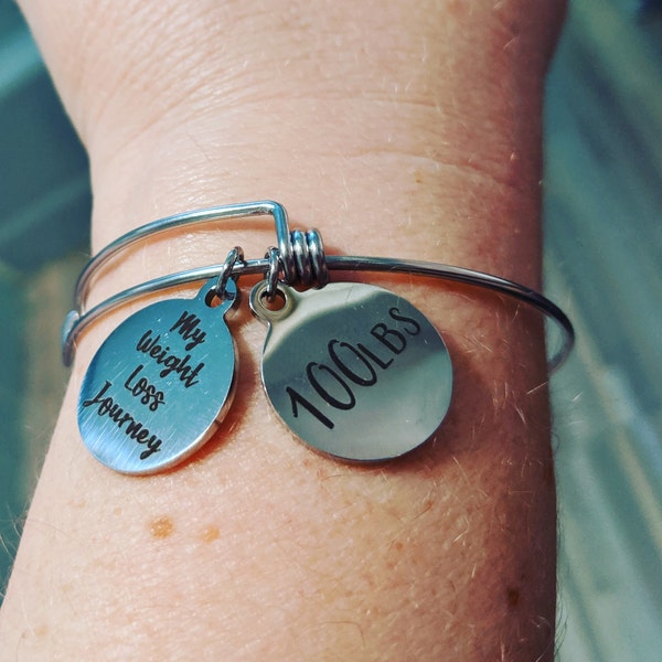 Weight Loss Jewelry, Personalized Weight Loss Tracker Bracelet, She ...