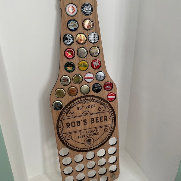 Personalised Beer Bottle Cap Collector, Beer Cap Collector, Fathers Day ...
