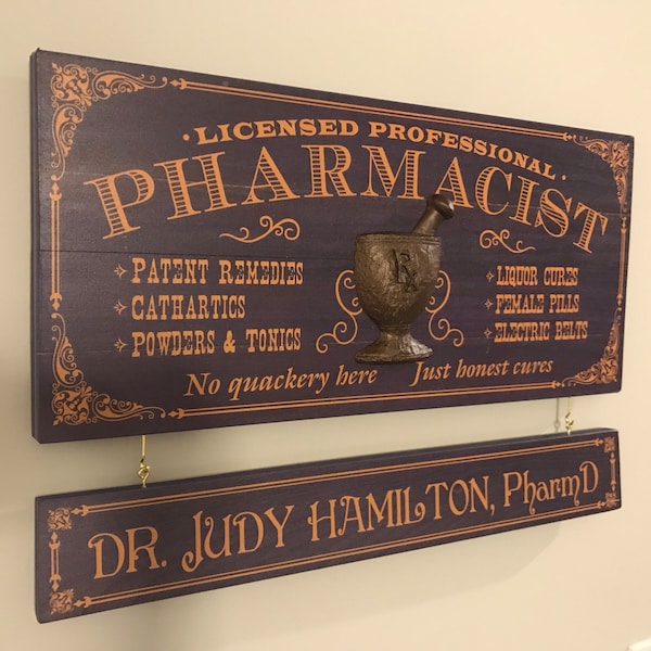 Pharmacist Wood Sign With Optional Personalization >>> Order by 12/14 ...